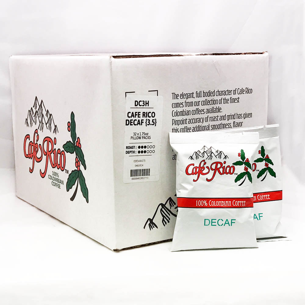 100% Colombian Excelso DECAF (Cafe Rico) - Pillow Packs (ground coffee ...