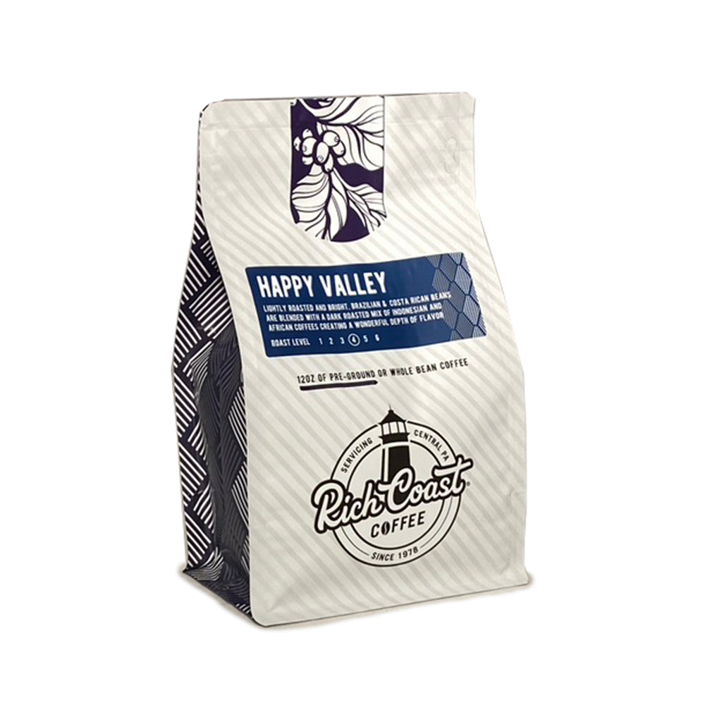 Happy Valley Blend - Ground Coffee (12 oz. bag) – Rich Coast Coffee